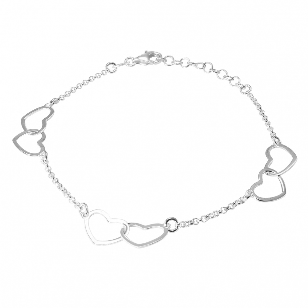 Bracelet Argent coeurs entrelacés Ref. 53372