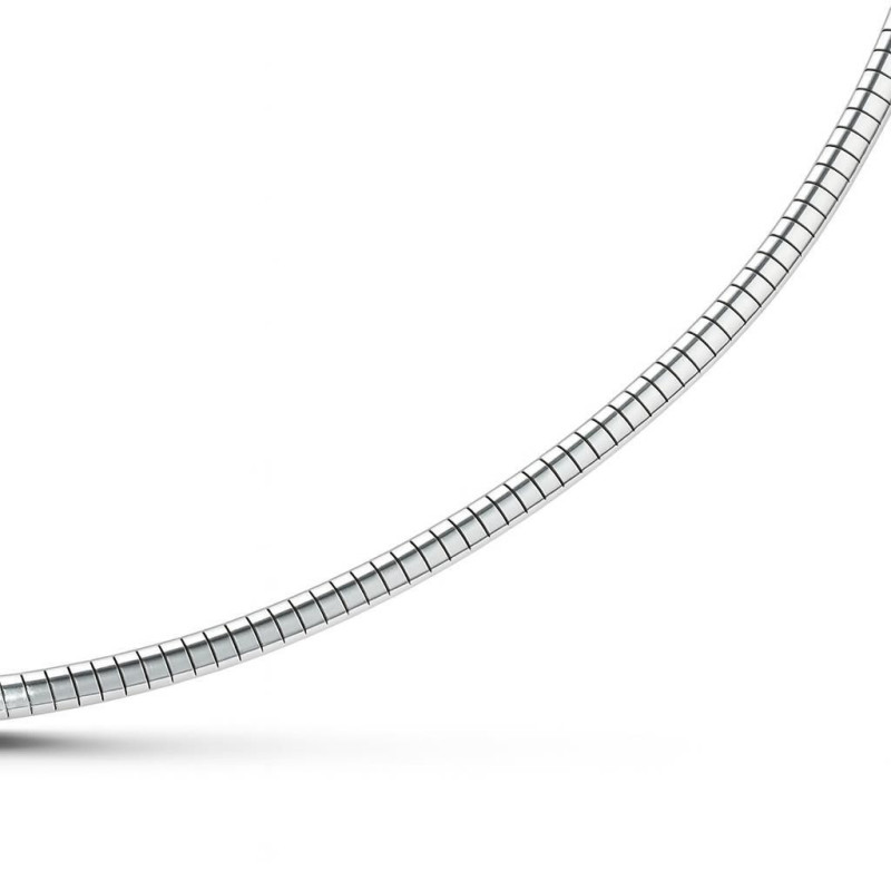 Collier câble Argent 925 - Maille oméga 2mm - 40cm Ref. 11434