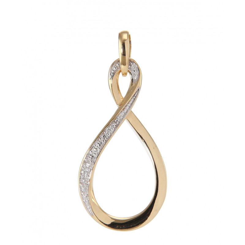 Pendentif signe infini et diamants en Or Jaune 750 Ref. 51040