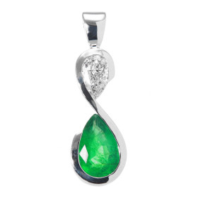 Pendentif Emeraude, Bijoux en Or Blanc ou Or Jaune