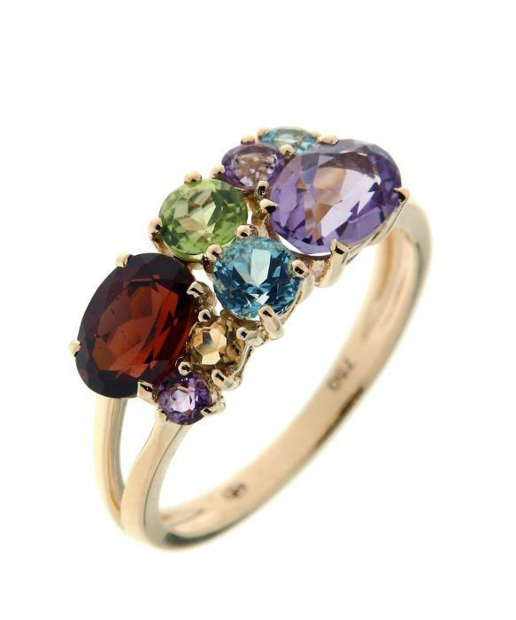 Bague Or Jaune 750 et Pierres fines Ref. 39401