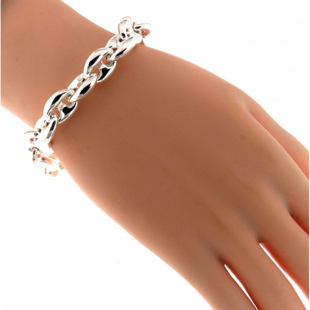 Bracelet Argent Maille grains de café 12mm x 20,5cm Ref. 42857 Bracelet Argent Maille grains de café 12mm x 20,5cm Ref. 42857