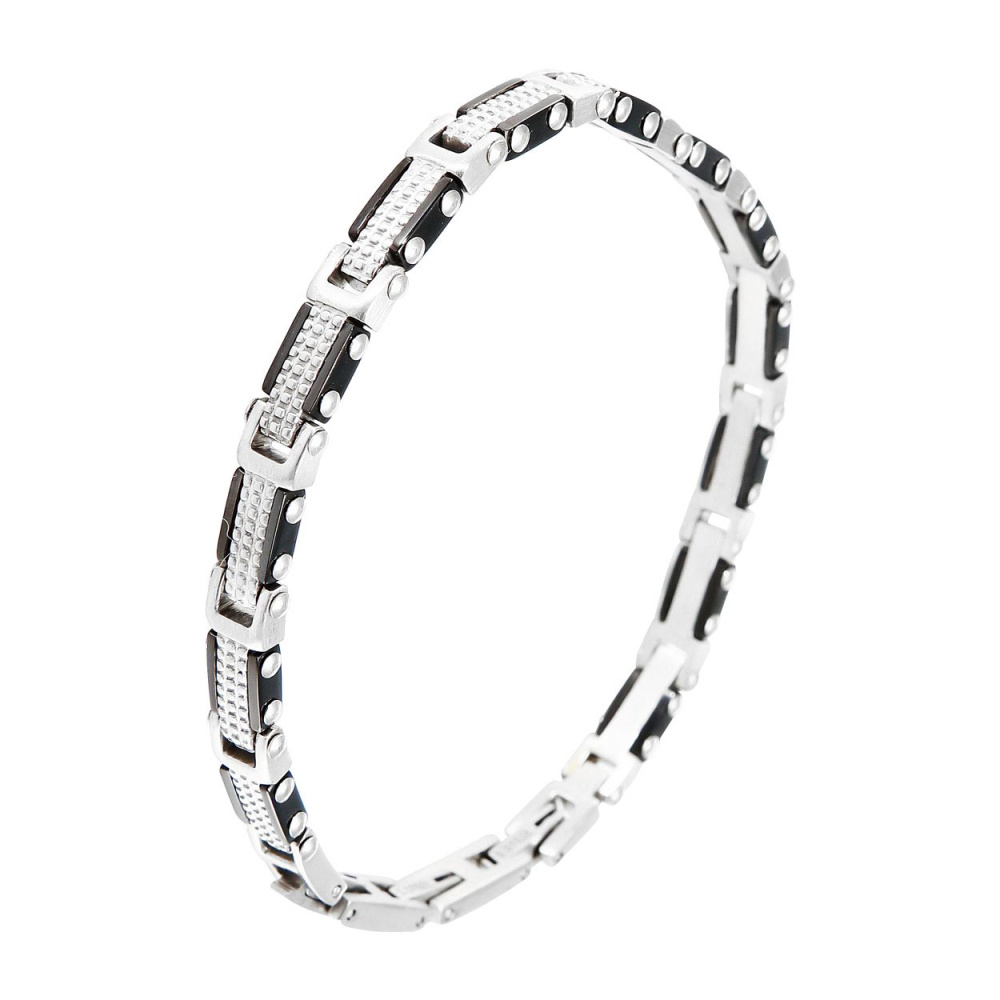 Bracelet homme acier 2 tons 0,7x21cm Ref. 47436