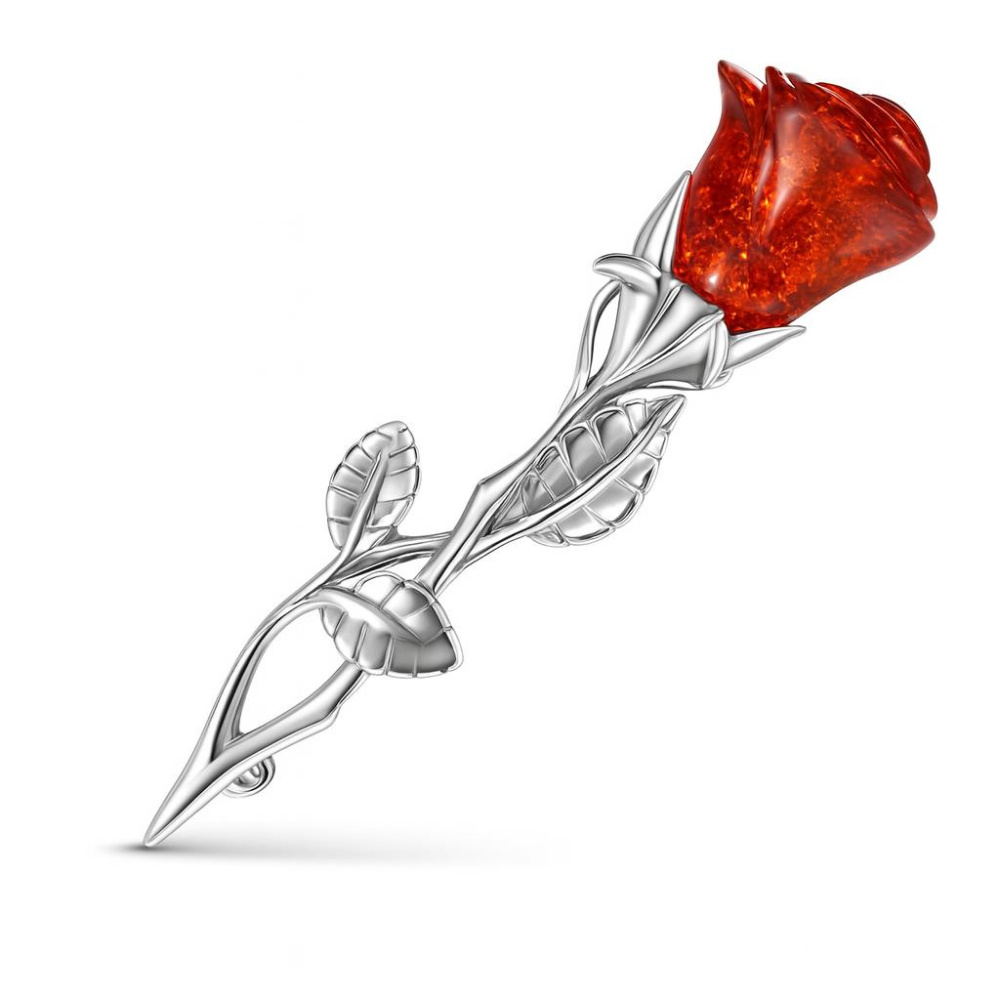 Broche Argent Rose Ambre Ref. 54770