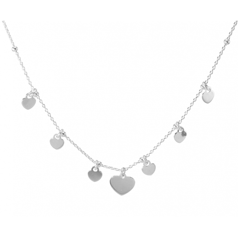 Collier argent breloques coeur Ref. 53325