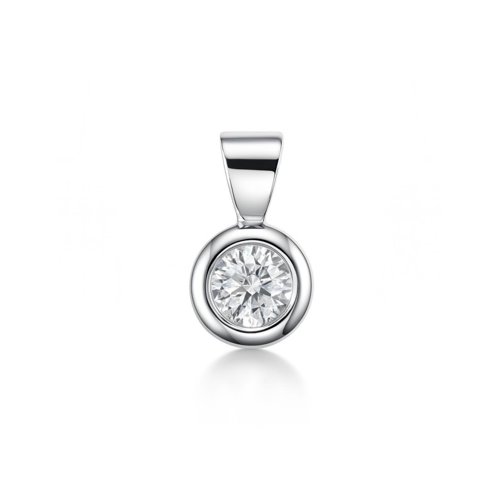 Pendentif Or Blanc Diamant 0.28ct H i1 Ref. 38422