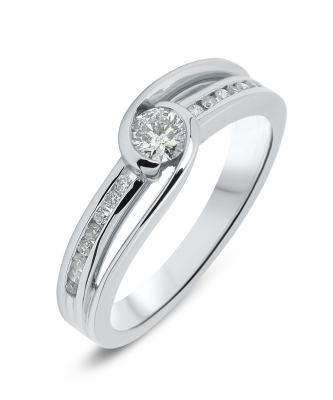 Solitaire Or Blanc Diamant Ref. 28718